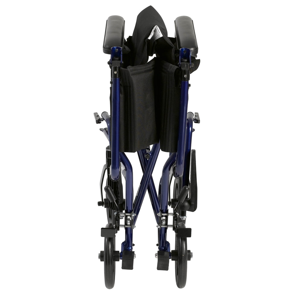 Lightweight Transport Wheelchair, 17" Seat, Blue | Everything Medical ...